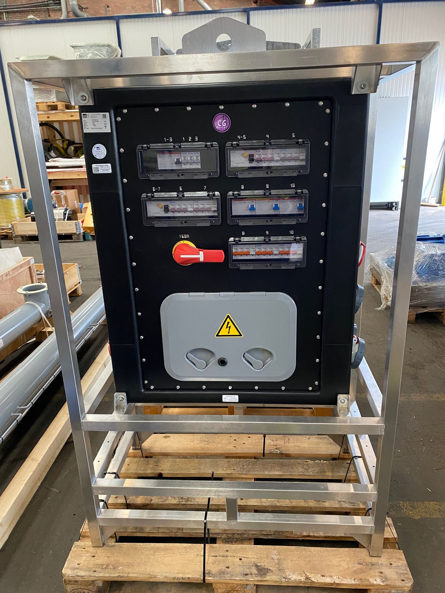 CG-Equipment - VER16 - Verdeelkast 160A - 3x Shuco/4x 32A5p/3x 63A5p